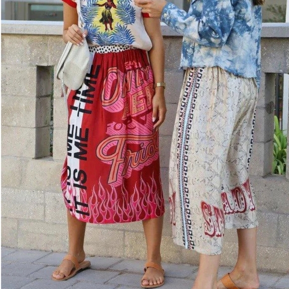 Me369 | Skirts | Me369 Hailey Midi Skirt Fire Womens Ml Nwt | Poshmark